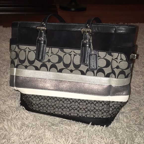 Coach | Bags | Authentic Black And Silver Coach Bag | Poshmark